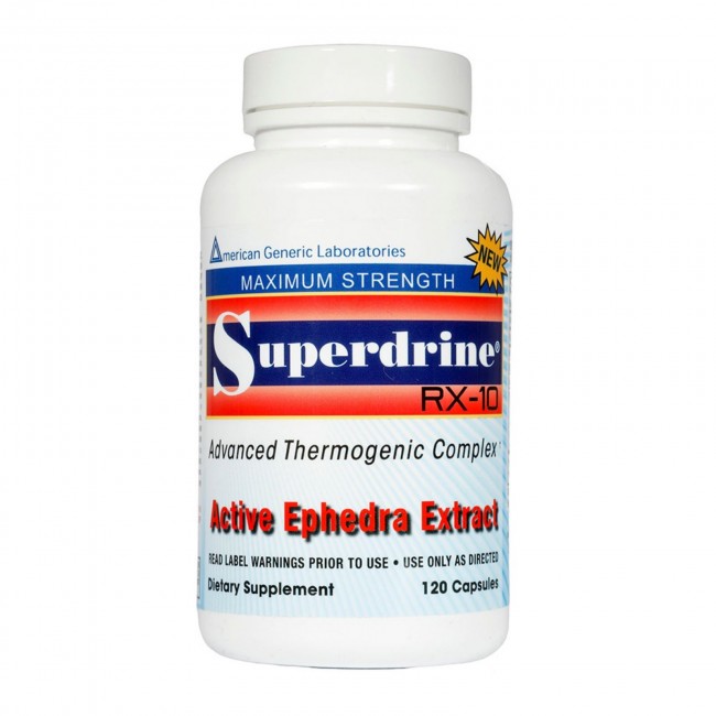 Superdrine RX-10 120 Capsules American Generic Labs Ephedra Diet pills ...